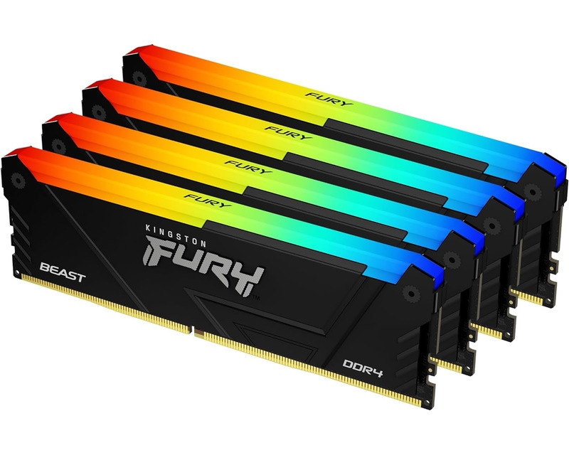 KINGSTON - DIMM DDR4 128GB (4x32GB kit) 3200MT/s KF432C16BB2AK4/128 Fury Beast RGB Black XMP