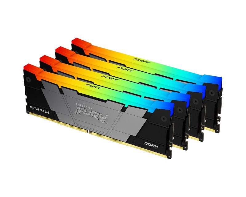 KINGSTON - DIMM DDR4 128GB (4x32GB kit) 3200MT/s KF432C16RB2AK4/128 FURY Renegade RGB Black XMP