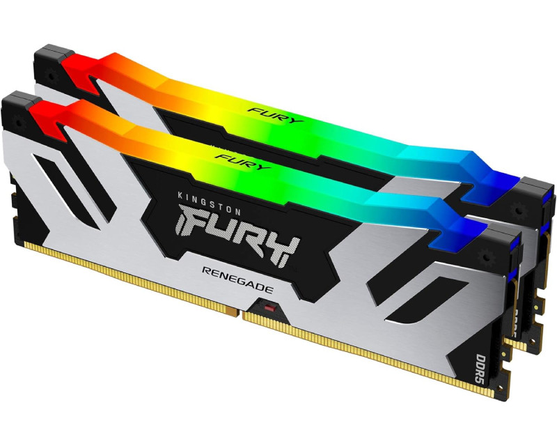 KINGSTON - DIMM DDR5 96GB (2x48GB kit) 6000MT/s KF560C32RSAK2-96 FURY Renegade Silver/Black RGB XMP