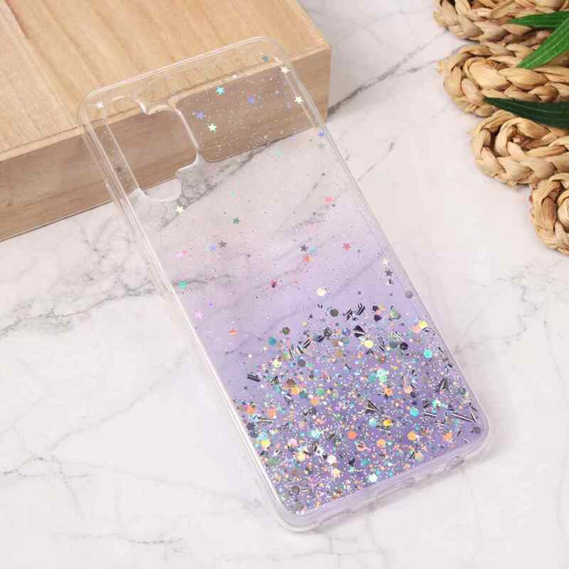 Maska silikon Glitter za Samsung A32 4G ljubicasta