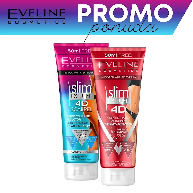 EVELINE PROMO Slim Extreme 4D Scalpel Anticelulit Tretman 250 mL i Slim Extreme 4D Thermo-Activator Serum 250 mL