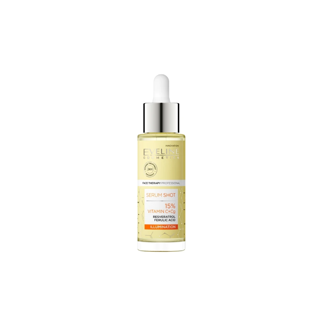 EVELINE Serum za Lice 15% Vitamin C+Cg 30 mL; za Posvetljivanje Kože Lica