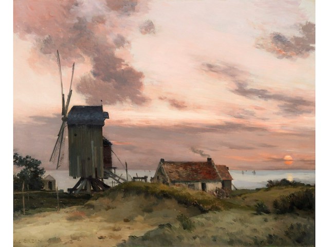 Windmill on a Beach (c.1895) Jean Charles Cazin (French