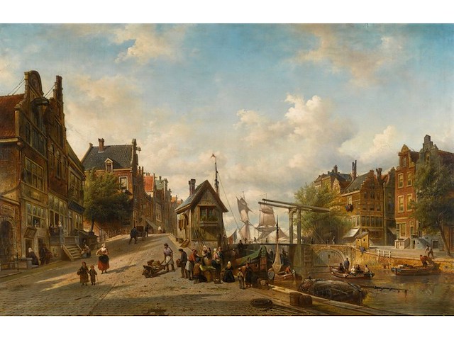 The Singel and Brouwersgracht, Amsterdam (1874) Elias P