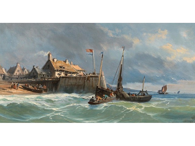 Fishermen by the Coast (1866) Charles Euphrasie Kuwasse