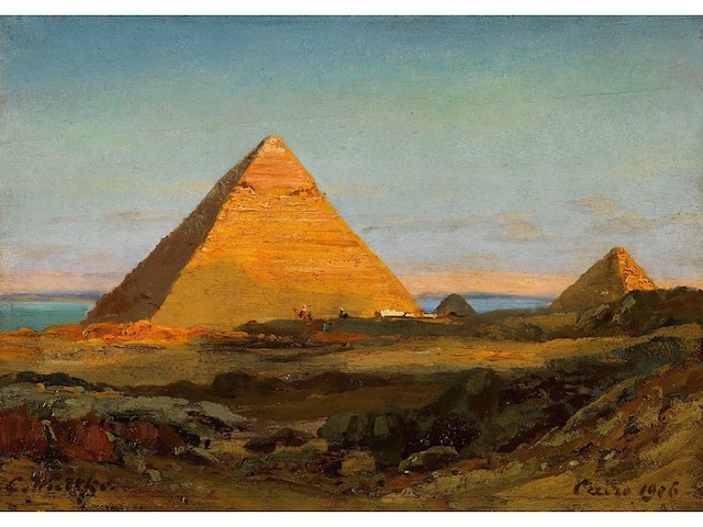 Die Pyramiden von Gizeh (1906) Carl Wuttke (German, 184
