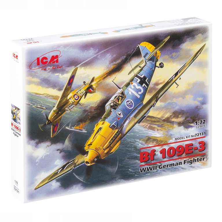 Model Kit Aircraft - Messerschmitt Bf 109E-3 WWII German Fighter 1:72