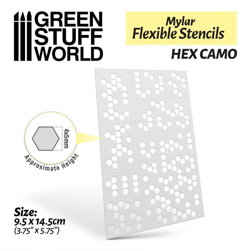Flexible Stencils - HEX CAMO (4x5mm)