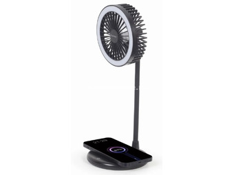 GEMBIRD TA-WPC10-LEDFAN-01 Gembird Desktop ventilator sa lampom i bezicim punjacem