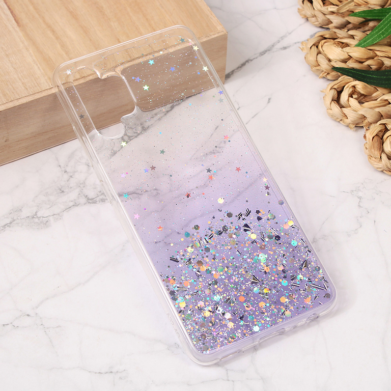 Maska Silikonska Glitter za Samsung A325F Galaxy A32 4G (EU) ljubicasta