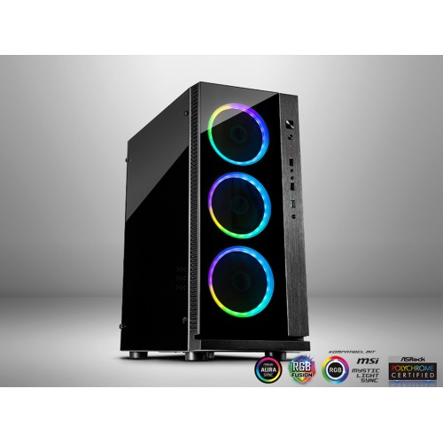 Kućište INTER-TECH W-III Midi/ATX/RGB/ITX/bez napajanja/crna