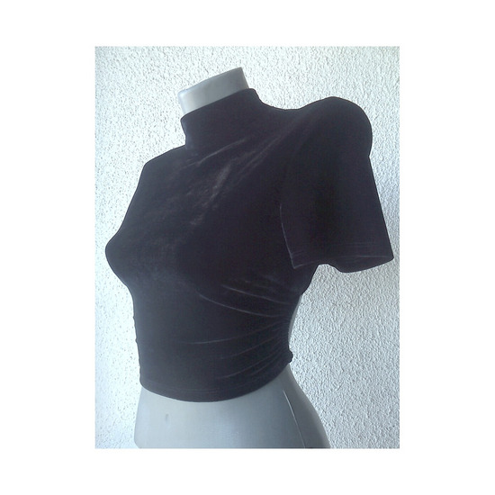 crna crop bluza pliš br S TERRANOVA