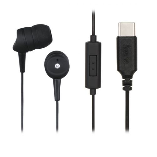 USB-C slušalice + Mic za smartfon, Basic4Phone, crne