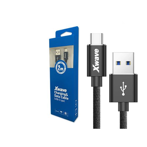 Xwave Kabl USB Tip-C 3.0 muški na Tip-C 3.1 muški 2M 3A,aluminium,crni