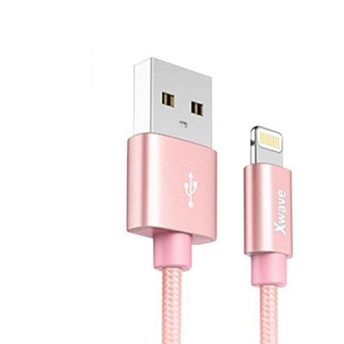 Xwave Kabl USB IPHONE 2M 3A,lightning aluminium,upleteni roze zlatni