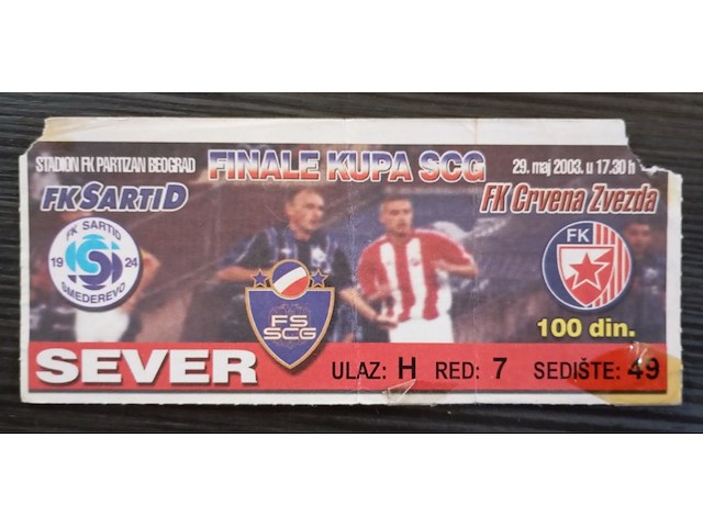 FUDBAL: SARTID (Smederevo) - CRVENA ZVEZDA 29.05.2003