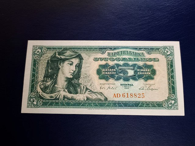SFRJ 5 dinara 1965 UNC