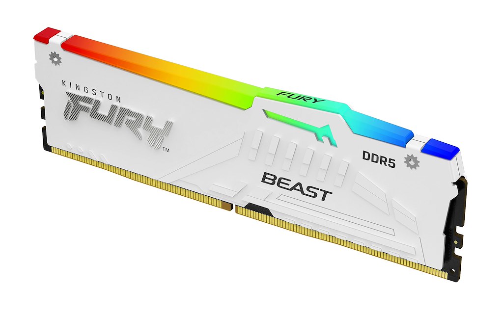 Kingston DDR5 16GB 6400MT/s Fury Beast White RGB XMP (KF564C32BWA-16) memorija za desktop