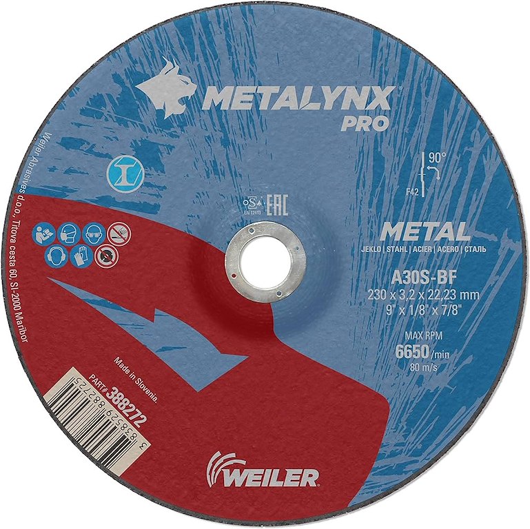 Brusna ploča za metal METALYNX PRO 115-230mm WEILER