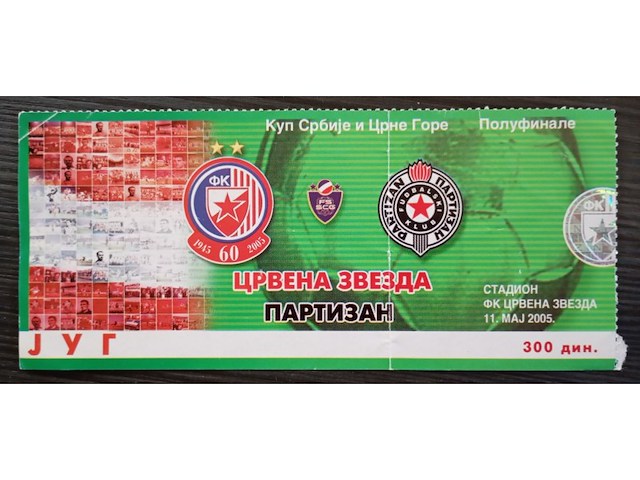 FUDBAL: CRVENA ZVEZDA - PARTIZAN 11.05.2005