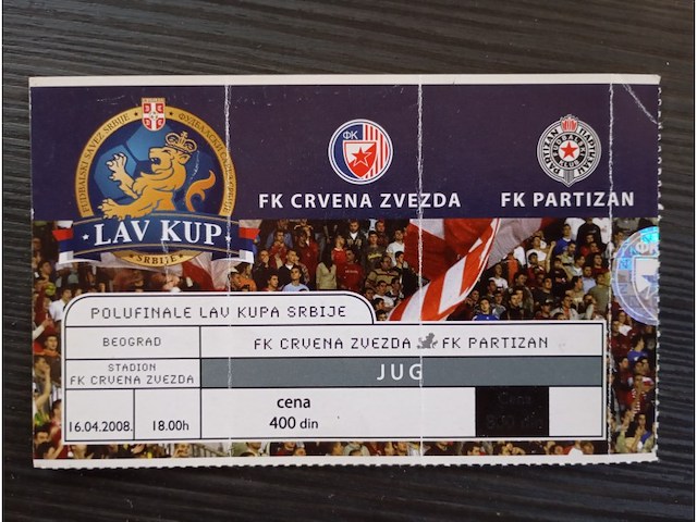 FUDBAL: CRVENA ZVEZDA - PARTIZAN 16.04.2008