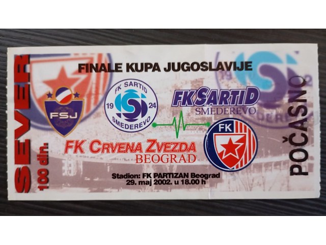 FUDBAL: SARTID - CRVENA ZVEZDA 29.05.2002 - kup