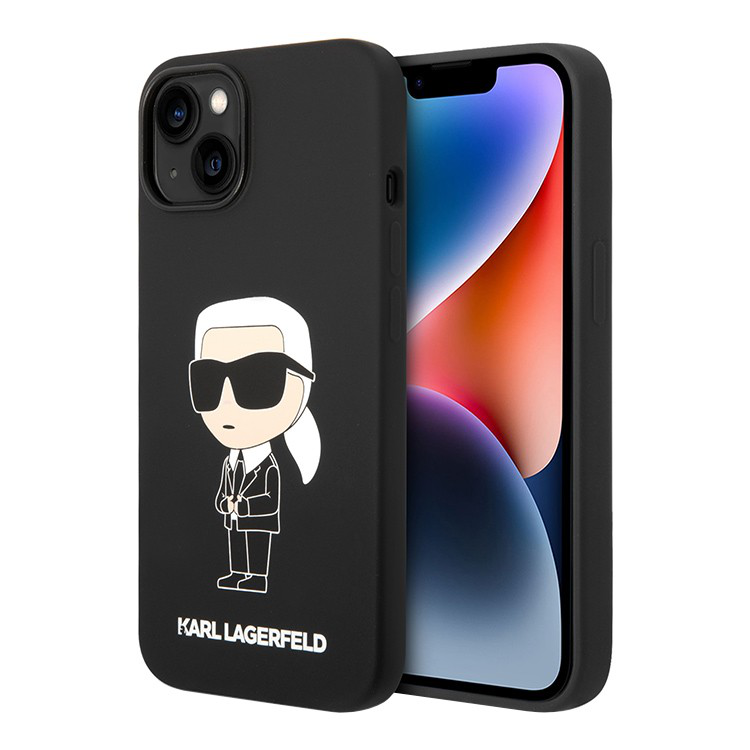 Torbica Karl Lagerfeld Hc Silicone NFT Ikonik za iPhone 15 6.1 crna (KLHCP15SSNIKBCK)