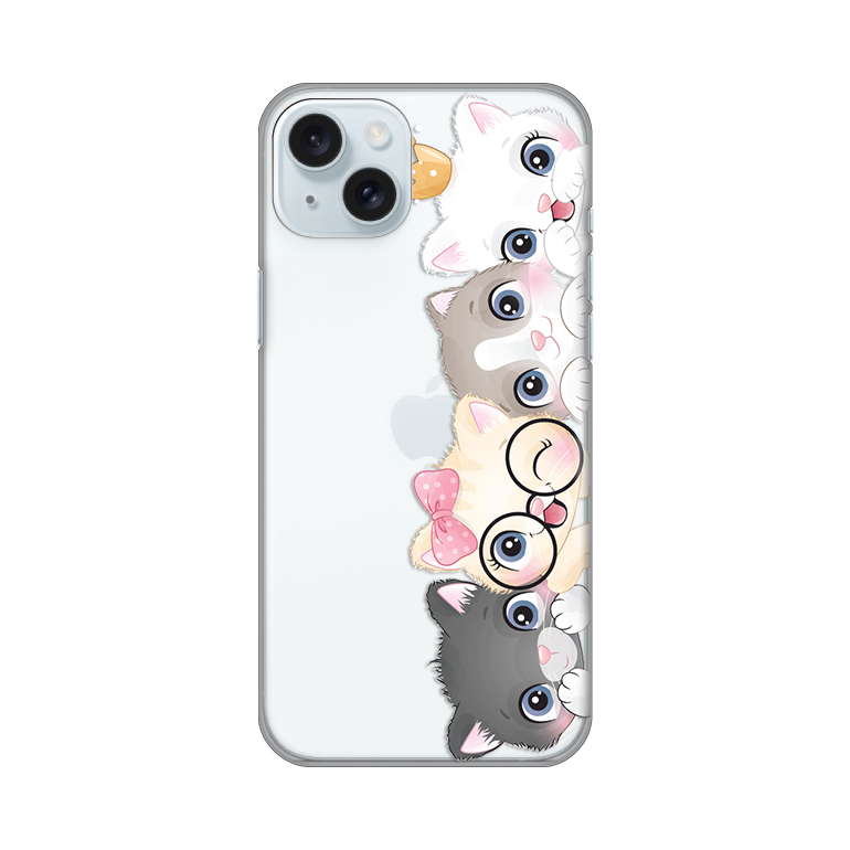 Torbica Silikonska Print Skin za iPhone 15 Plus 6.7 Cats