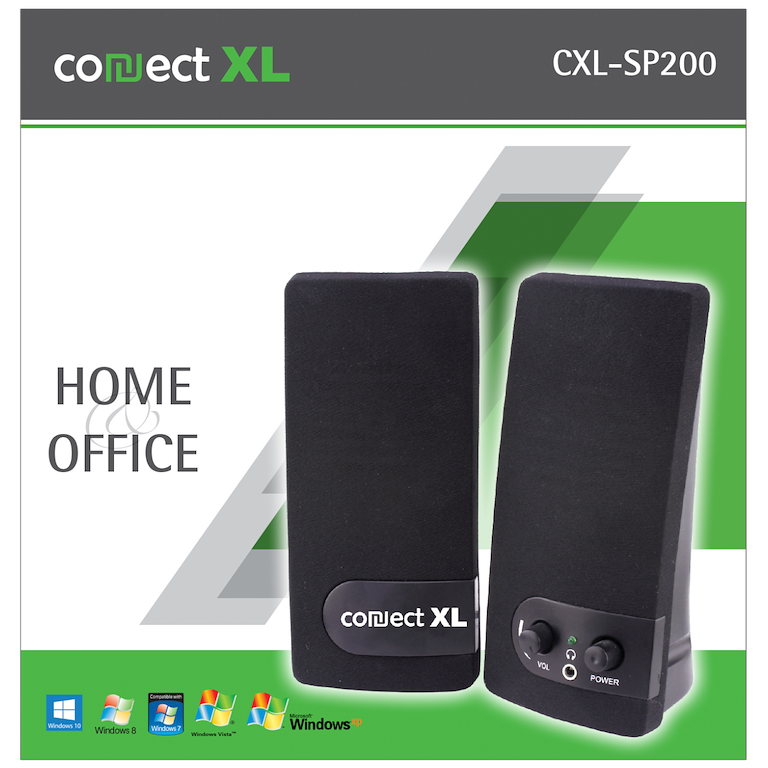 Connect XL Zvučnik, set, 2.0, USB 5V, crna boja – CXL-SP200