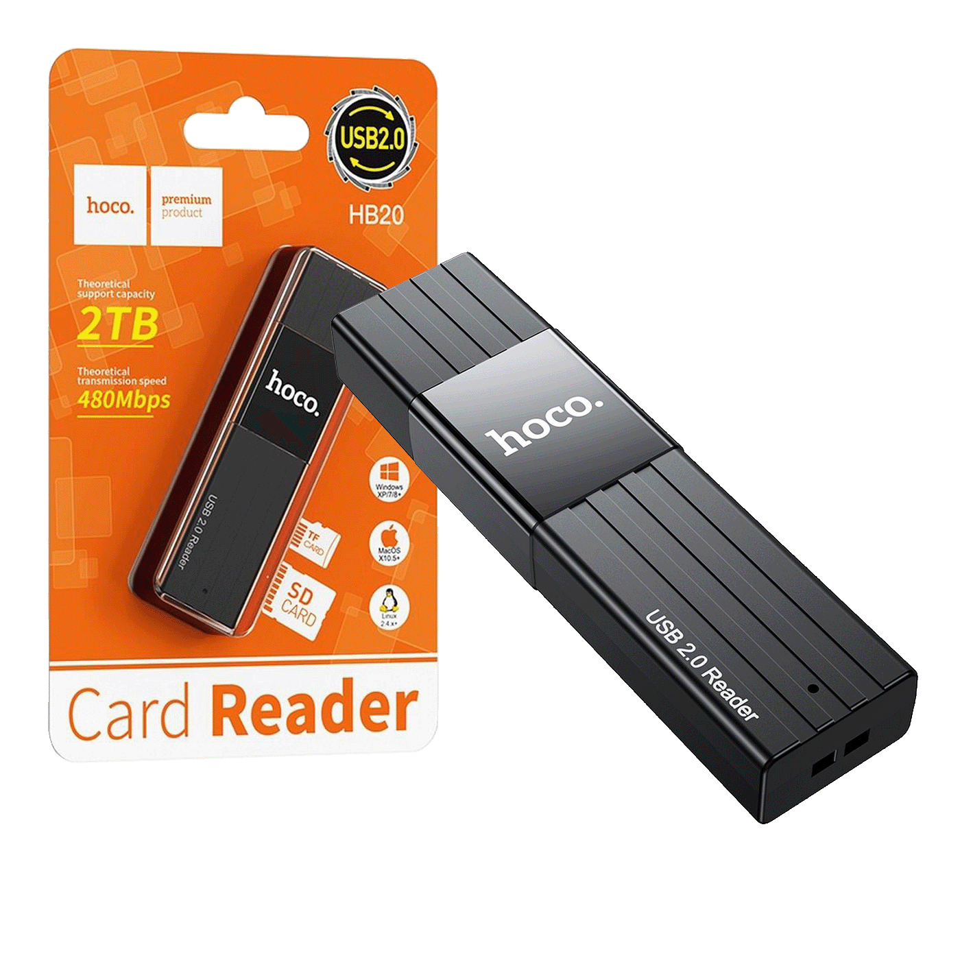 hoco. Čitač kartica, 2u1, USB2.0/USB3.0 – HB20 Mindful