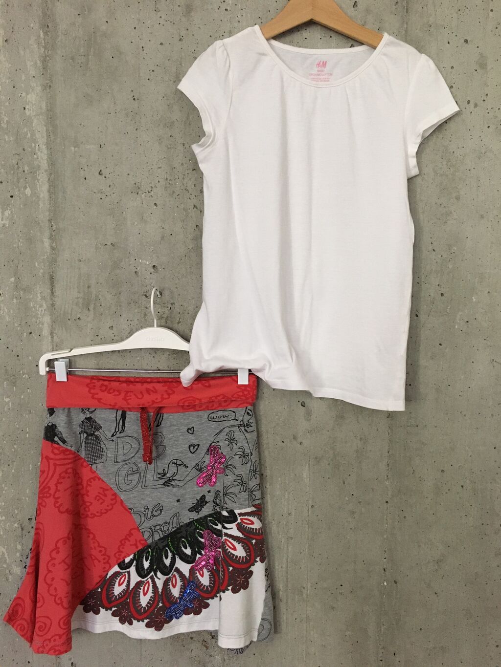 H&M, Komplet: Majica, Suknja, 140-146