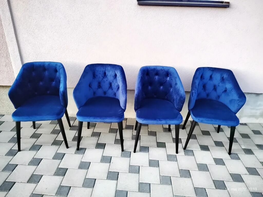 Trpezarijska stolica, bоја - Tamnoplava, Novo