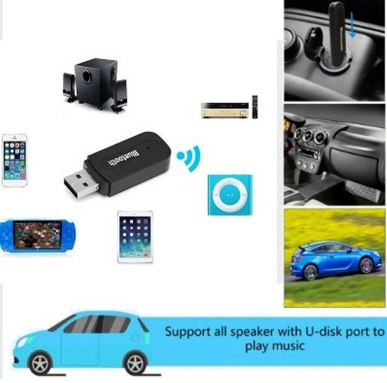 USB Adapter 3.5mm Jack AUX Stereo Bluetooth Transmitter Features: 1
