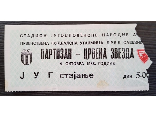 FUDBAL: PARTIZAN - CRVENA ZVEZDA 09.10.1988