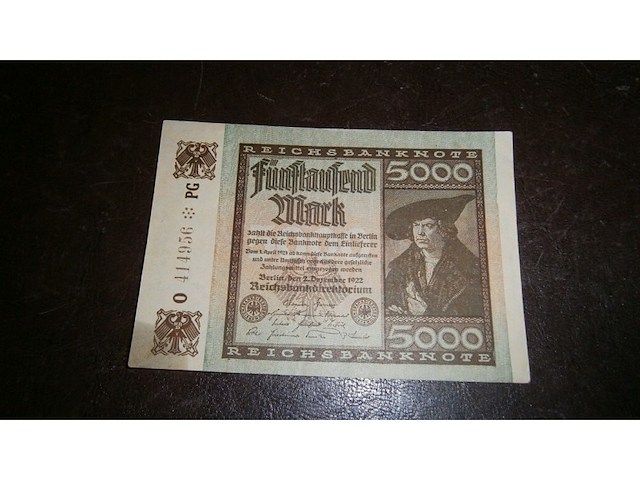 GERMANY 5000 MARK 1922
