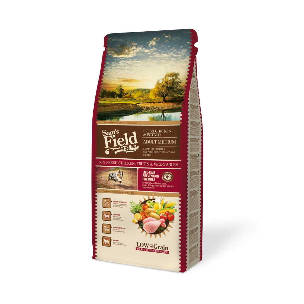 Sam's Field Adult Medium Low Grain - piletina 13kg