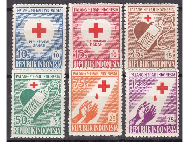 Indonezija 1956 Crveni Krst Mi#165-170 **