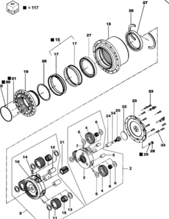 Final drive Case LN002260 za Case CX130B CX130C CX135SR CX145C bagera