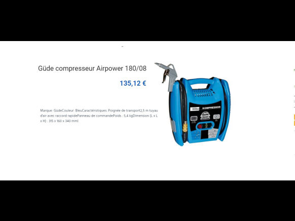 Prodaje se GUDE Airpower 180/08 prenosivi kompresor na aukciji