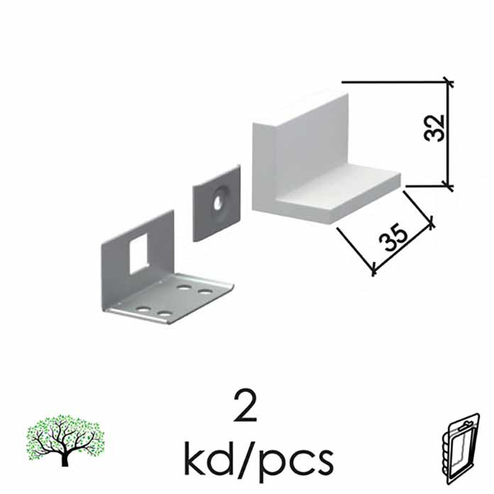 Nosač kuhinjskog elemeta NE1 BELA 35X32MM (2KOM) DBP1 0204278