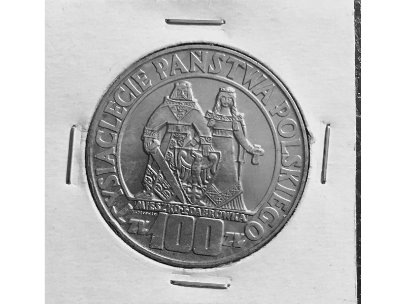 Poljska 100 zlota 1966, vrlo retko srebro!