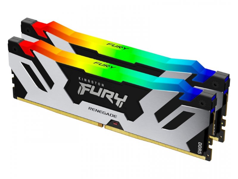 KINGSTON DIMM DDR5 96GB (2X48GB KIT) 6000MT/S KF560C32RSAK2-96 FURY RENEGADE SILVER/BLACK RGB XMP