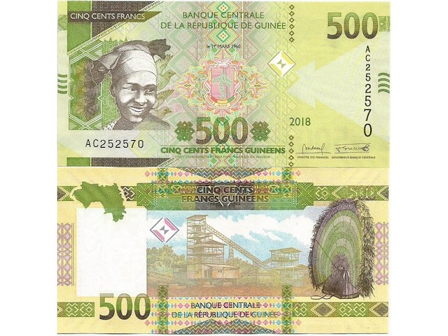 Guinea 500 francs 2018. UNC