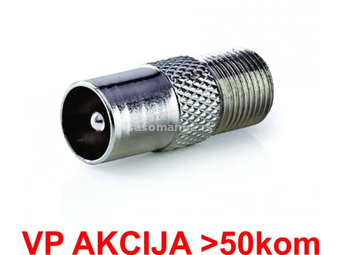 GEMBIRD CON-FC-025 ** F female to IEC male adaptor, Zinc Alloy 25kom pakovanje (16)