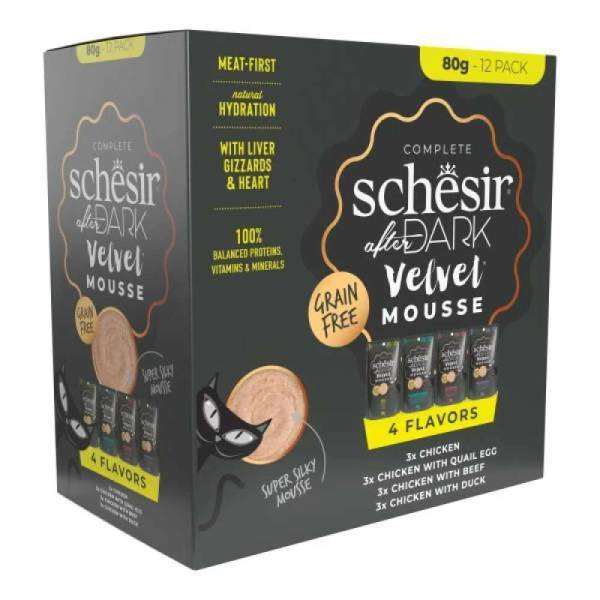 Schesir After Dark Pouch Mousse Multi pack mix - 12 x 80g