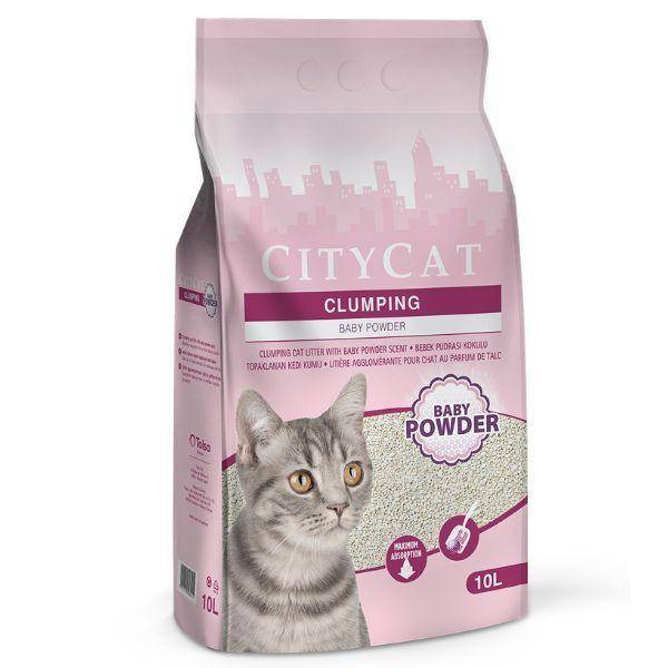 Sanicat CityCat Clumping White Baby Powder - 10 l