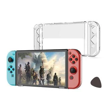 DOBE TNS-1133B 3-IN-1 DETACHABLE PC TRANSPARENT PROTECTIVE CASE DROP-PROOF SHELL FOR NINTENDO SWITCH OLED LEFT/RIGHT HANDLES HOST