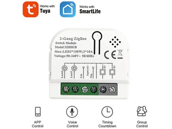 GEMBIRD SMART-2GANGTuya Wifi DIY Self-locking daljinski upravljac Smart Switch relejni modul DC 5...