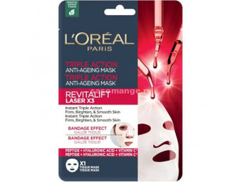 L'OREAL Paris Revitalift Laser X3 triple action maska za lice u maramici 1100016408