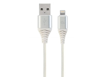 GEMBIRD CC-USB2B-AMLM-2M-BW2 Gembird Premium cotton braided 8-pin charging and data cable, 2m, si...